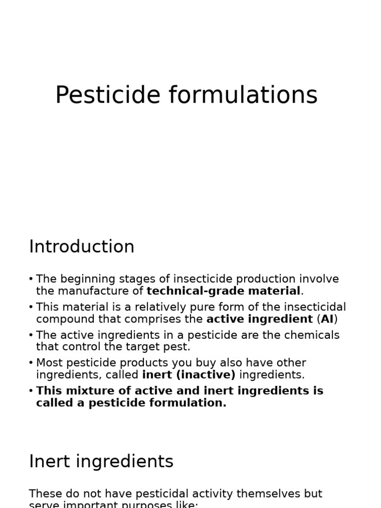 Types of Pesticide Formulations Explained | PDF | Pharmaceutical ...
