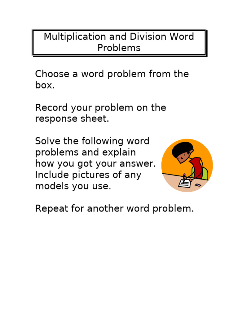Multiplication and Division Word Problems | PDF
