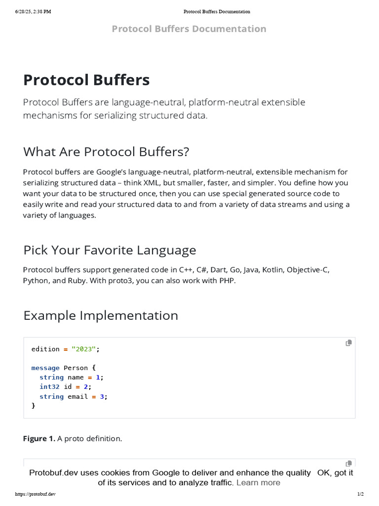 Protocol Buffers Overview and Guide | PDF | Information Technology | Systems Architecture