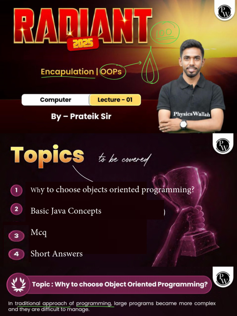 Encapsulation 01 - Class Notes - Radiant 2025 | PDF