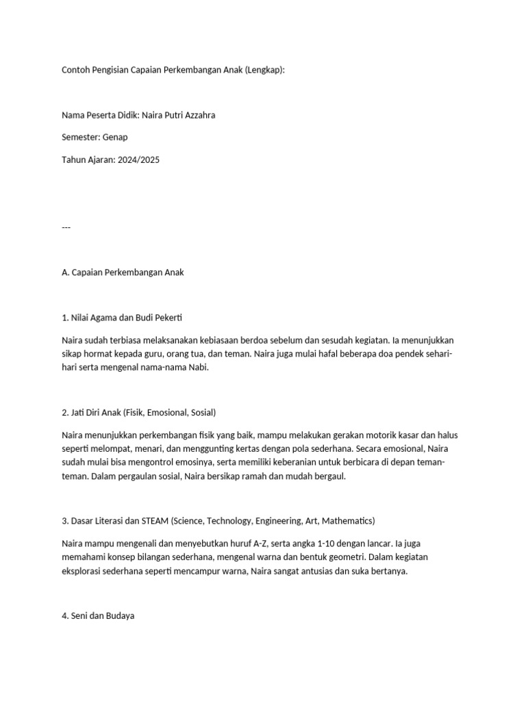 Contoh Rapor Kur Merdeka | PDF