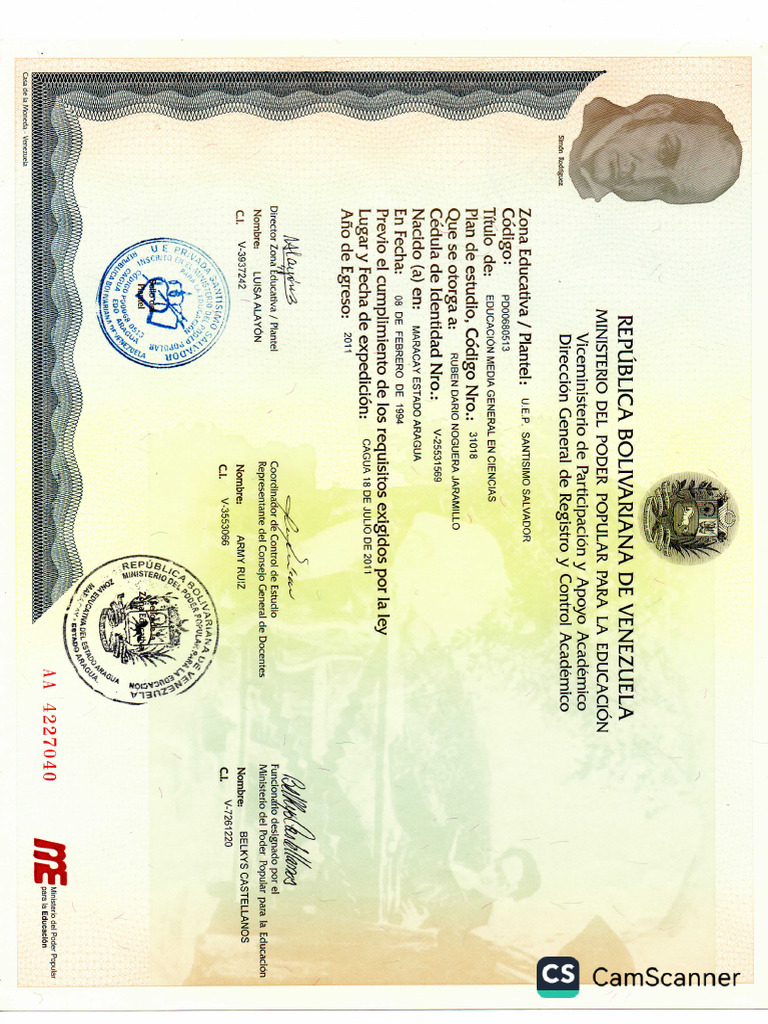 Titulo Bachiller | PDF