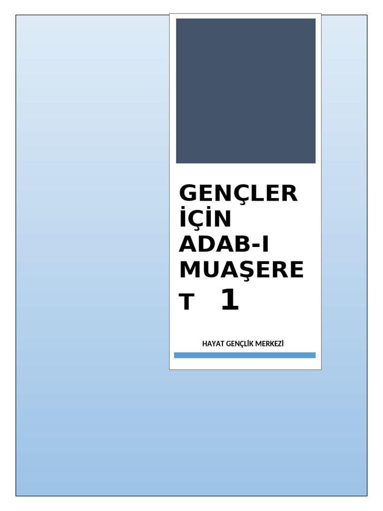 Adab-I Muaşeret Tamami | PDF
