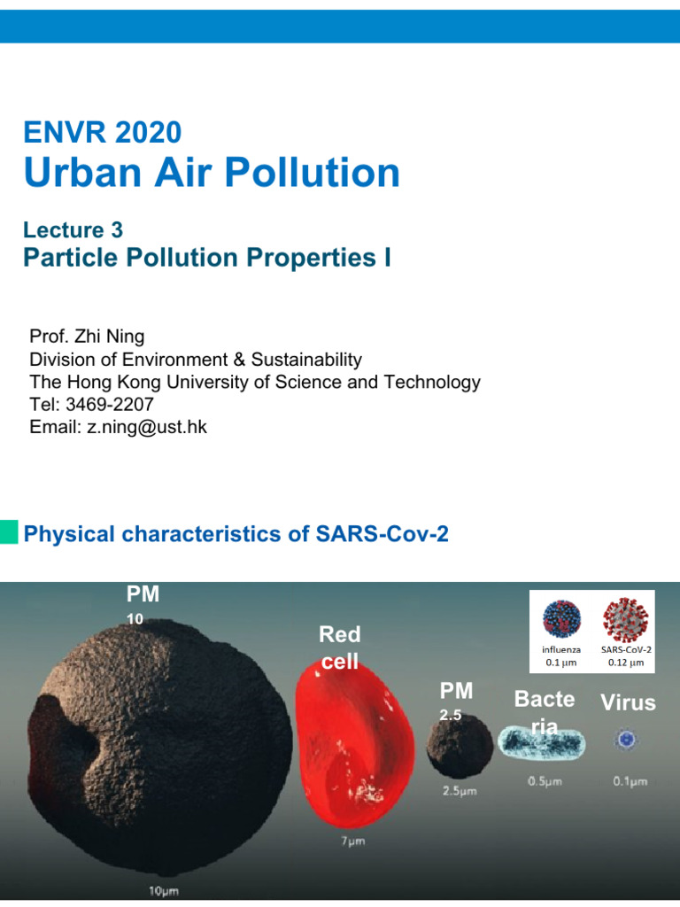 ENVR 2020 Lecture 03 Particle Pollution Properties I | PDF