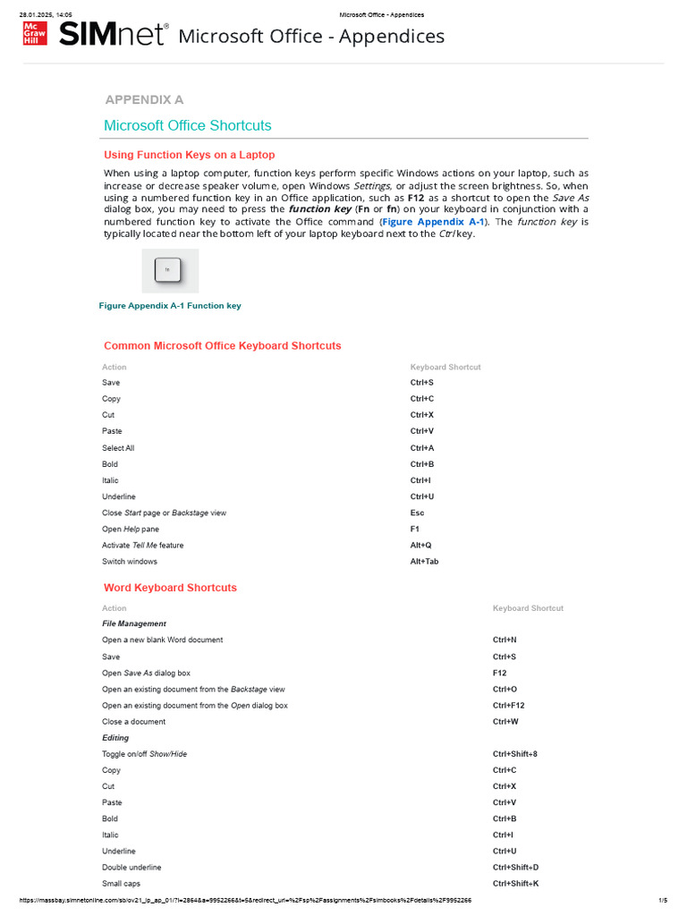 Microsoft Office - Appendices | PDF | Keyboard Shortcut | Computer Keyboard