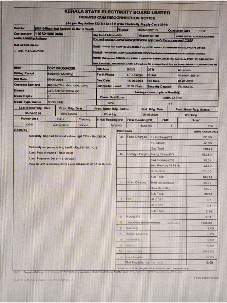 Electricity Bill | PDF