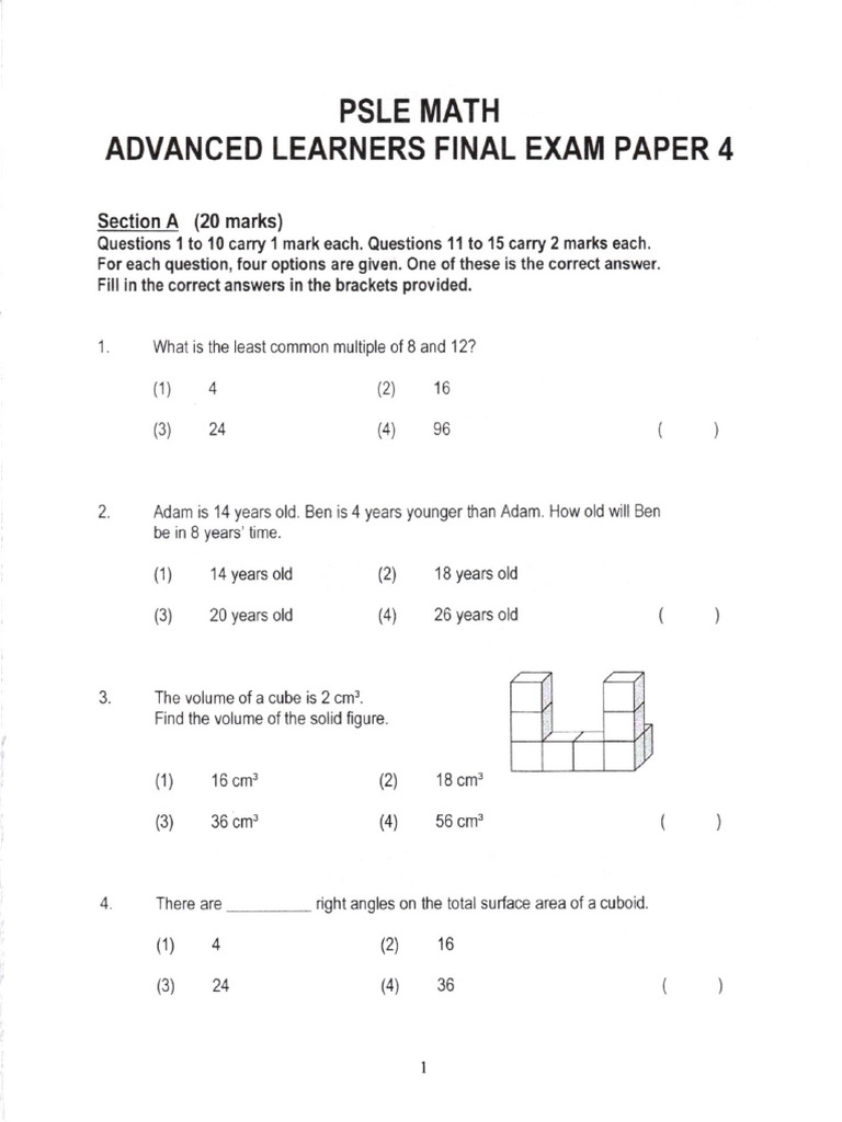Psle Set 4 | PDF
