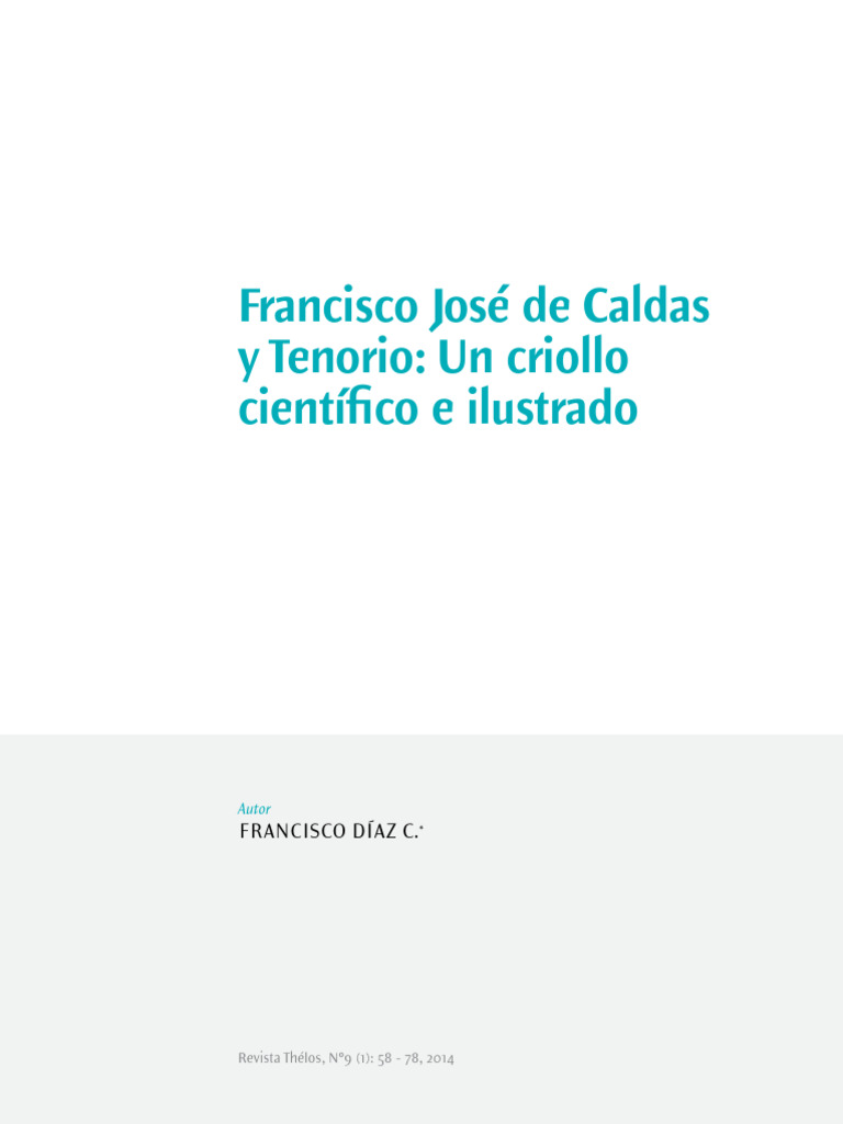 Francisco José de Caldas: Sabio Criollo | PDF | Bogotá
