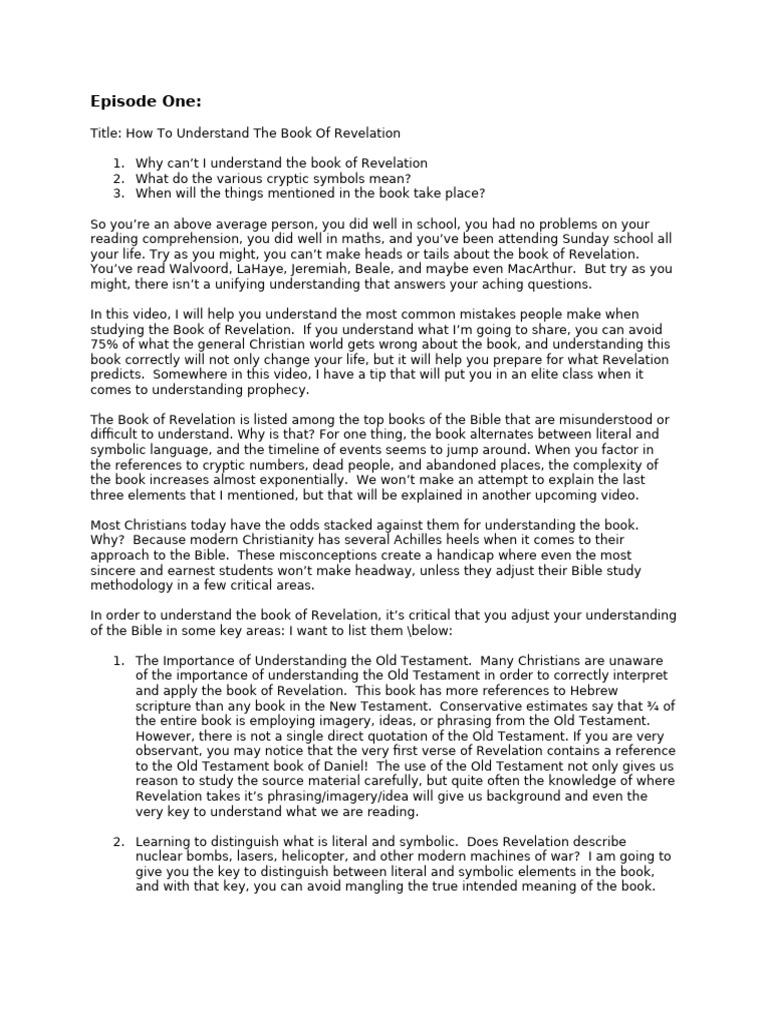 Understanding Revelation: Key Insights | PDF | Book Of Revelation ...