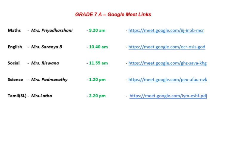 GRADE 7 A - Google Links | PDF