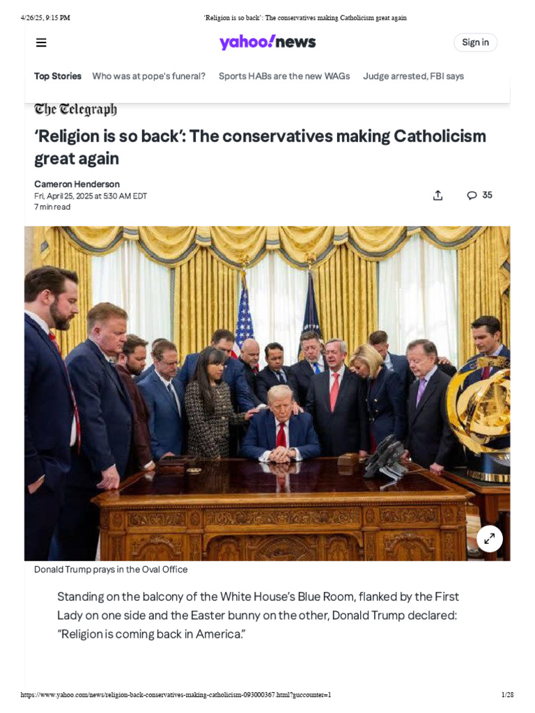 Conservatives Revive Catholicism in America | PDF | Catholic Church ...