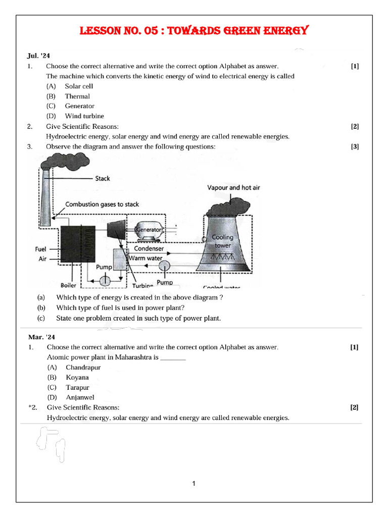 Lesson No. 05: Towards Green Energy | PDF
