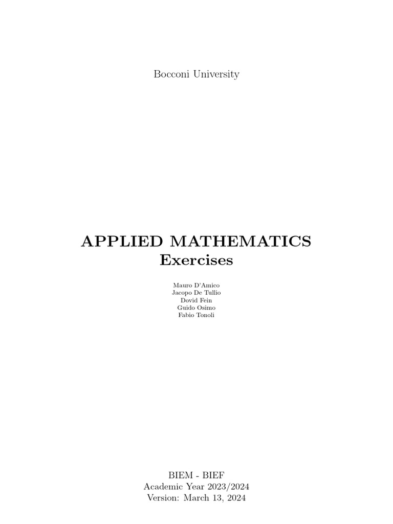 Exercise Book Financial Maths | PDF | Eigenvalues And Eigenvectors | Functional Analysis