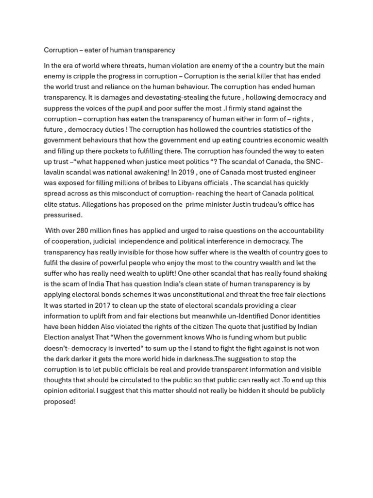UNGA | PDF | Corruption | Transparency (Behavior)