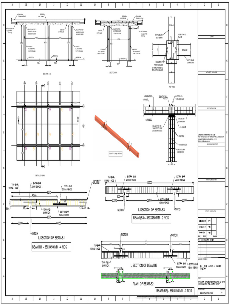 Connection Details of Column & Beam For Canopy.. | PDF