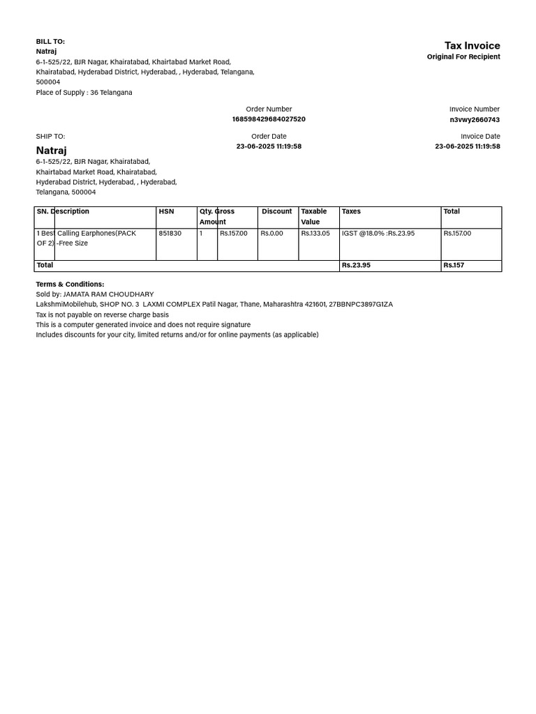 Ms Invoice 168598429684027520 1 | PDF