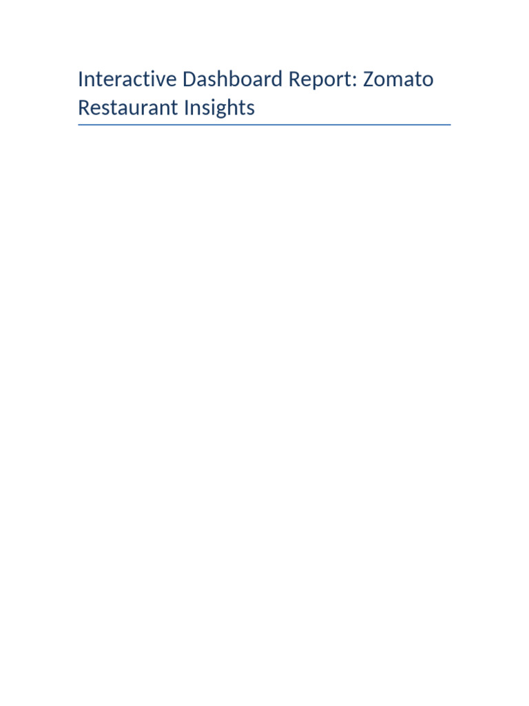 Zomato Interactive Dashboard Report | PDF | Computing | Information ...