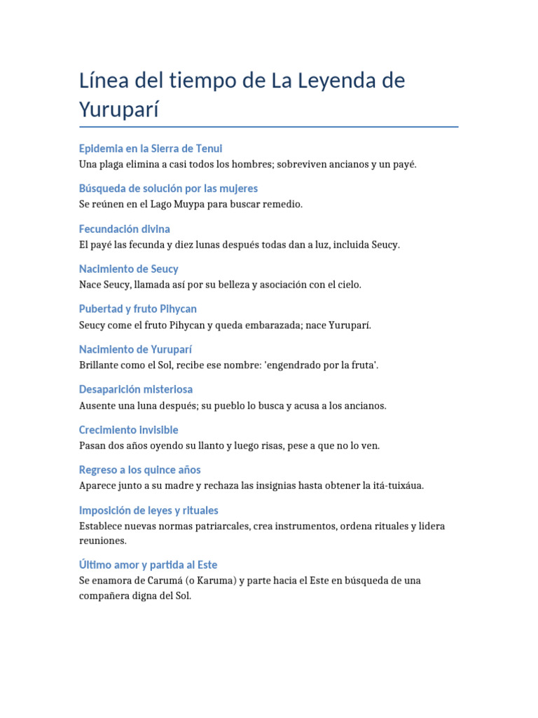 La Leyenda de Yuruparí: Resumen y Claves | PDF
