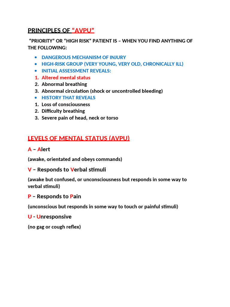 Principles of Avpu | PDF