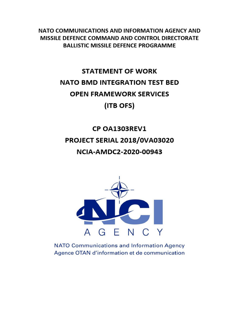 NATO BMD Integration Test Bed SOW | PDF | Missile Defense | Simulation