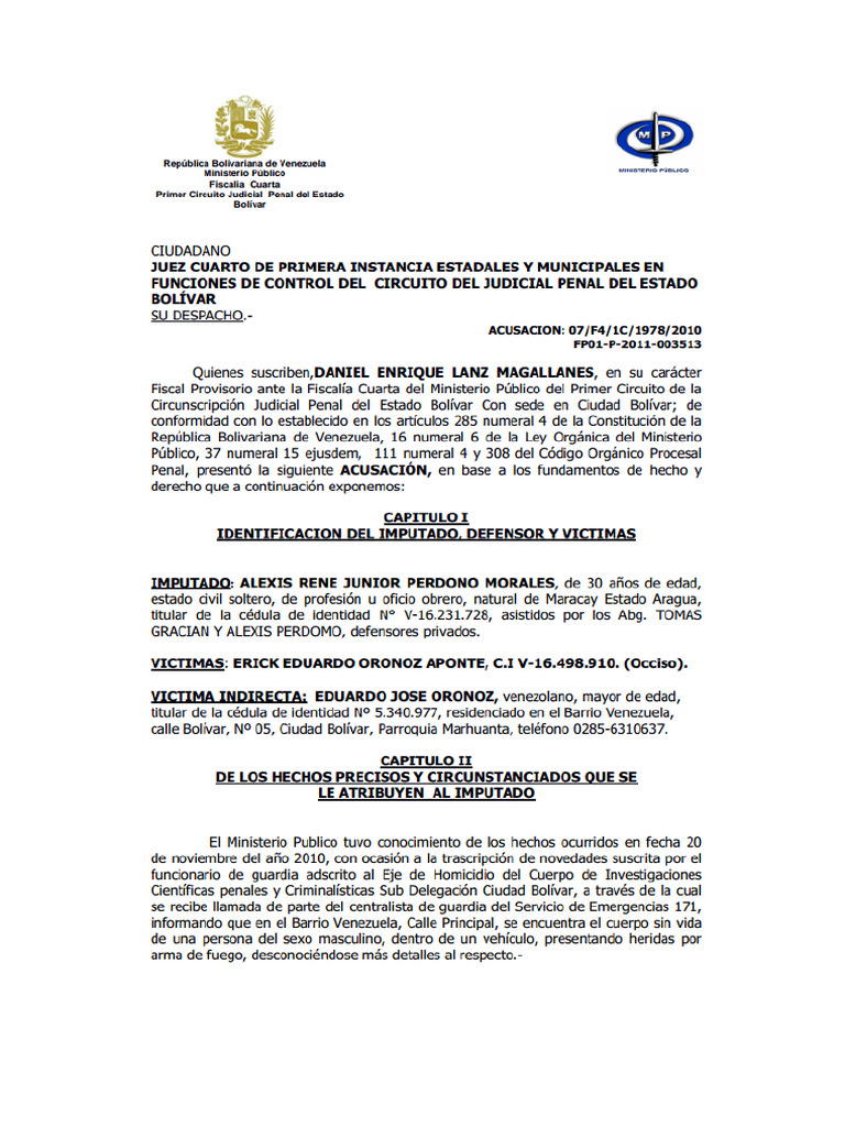 Acusacion Dr. Alexis Rene Perdomo | PDF