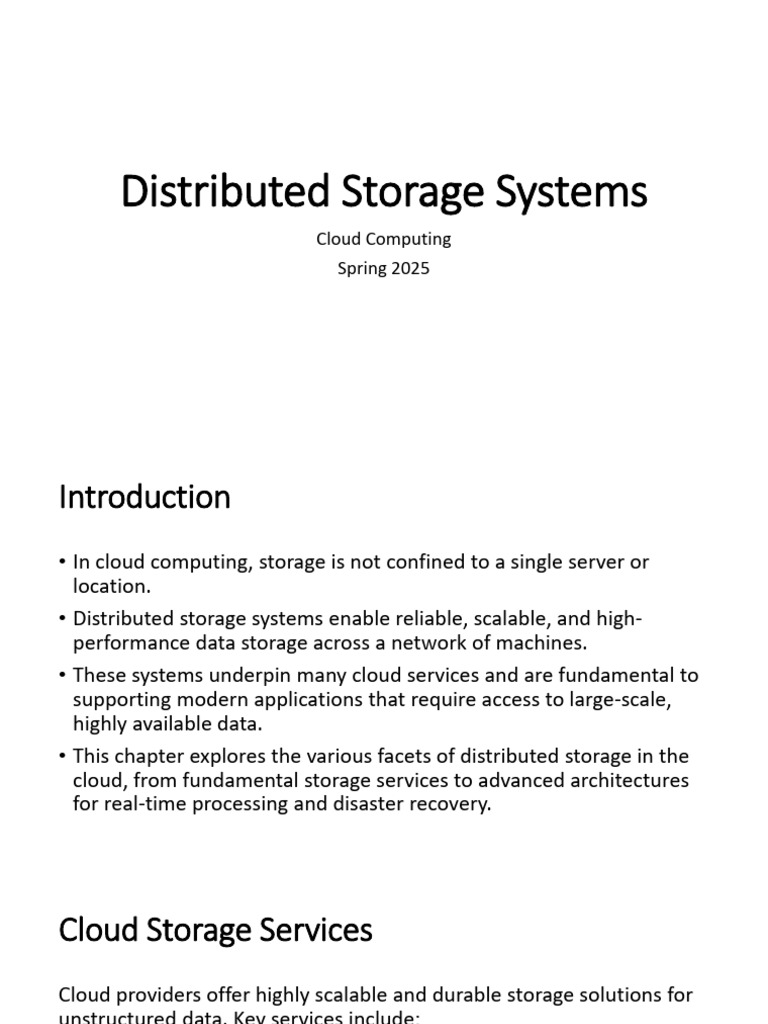 Lecture 5 Distributed Storage Systems | PDF | Cloud Computing | Apache Hadoop