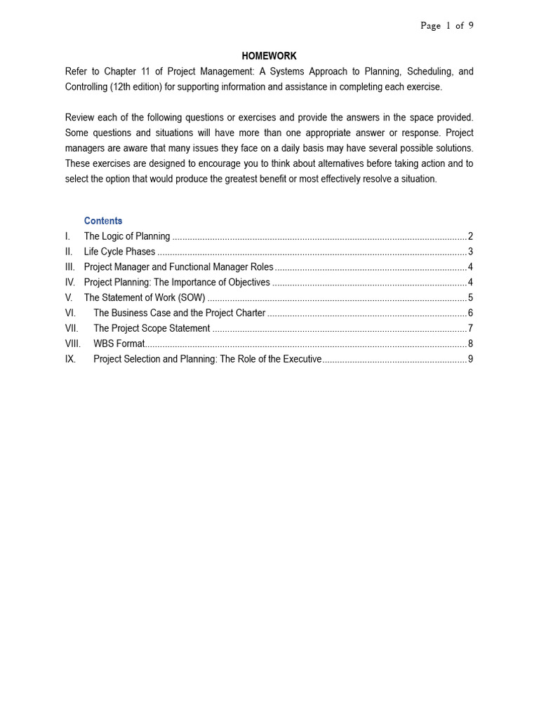 Exercise To Chapter 11 of Project Management - Answers | PDF | Risk ...