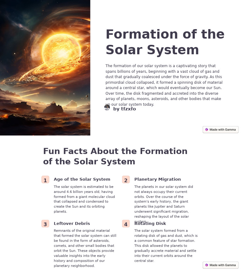 Formation of The Solar System | PDF