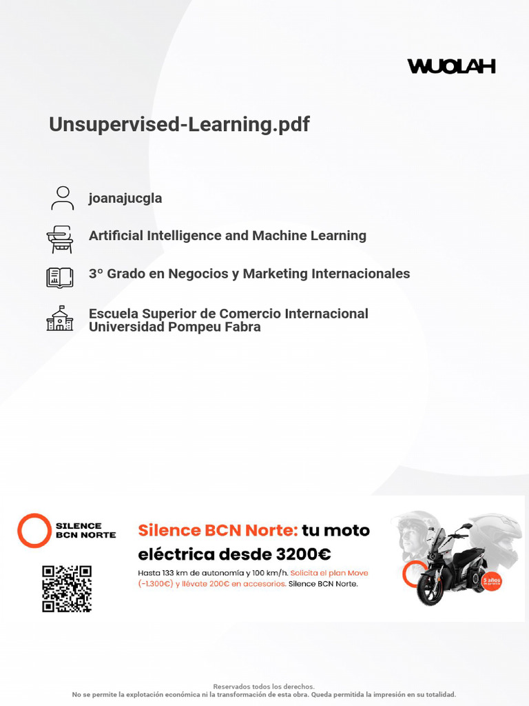 Clase 6 Unsupervised Learning | PDF | Cluster Analysis | Cognitive Science