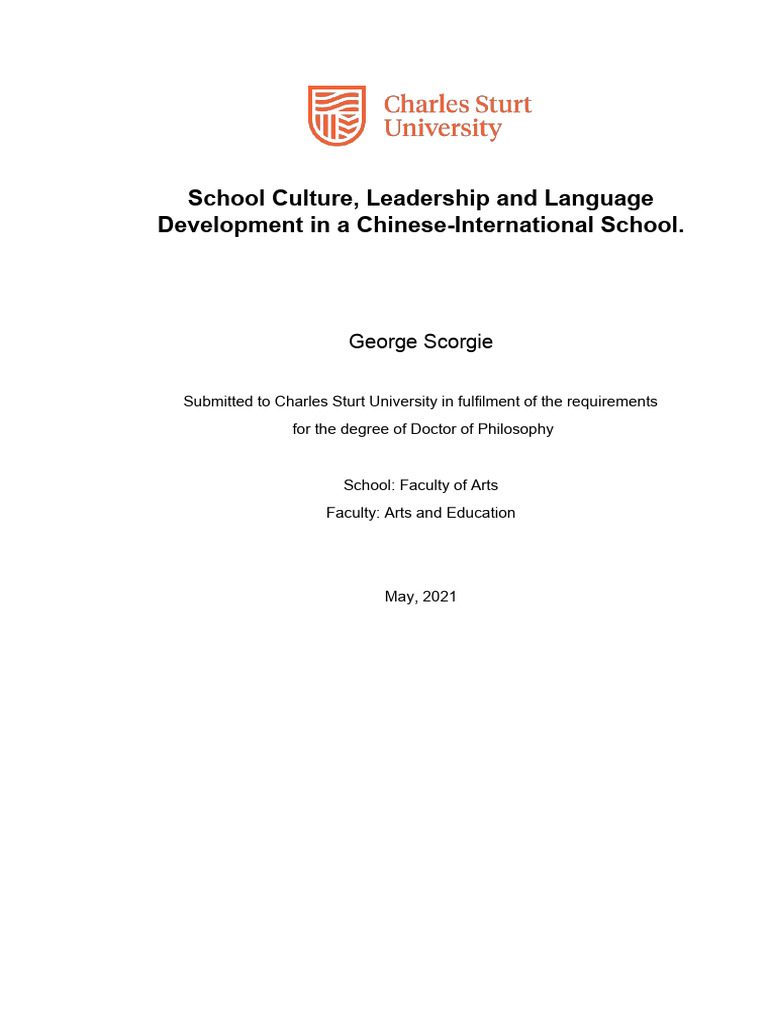 George Scorgie Thesis | PDF | Curriculum | Leadership