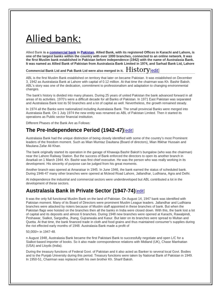 Allied Bank | PDF | Transaction Account | Foreign Exchange Market