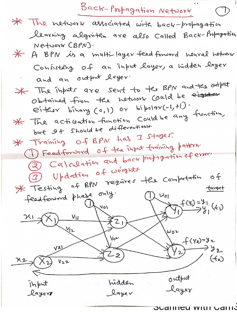 Numerical On Back Propagation Network | PDF