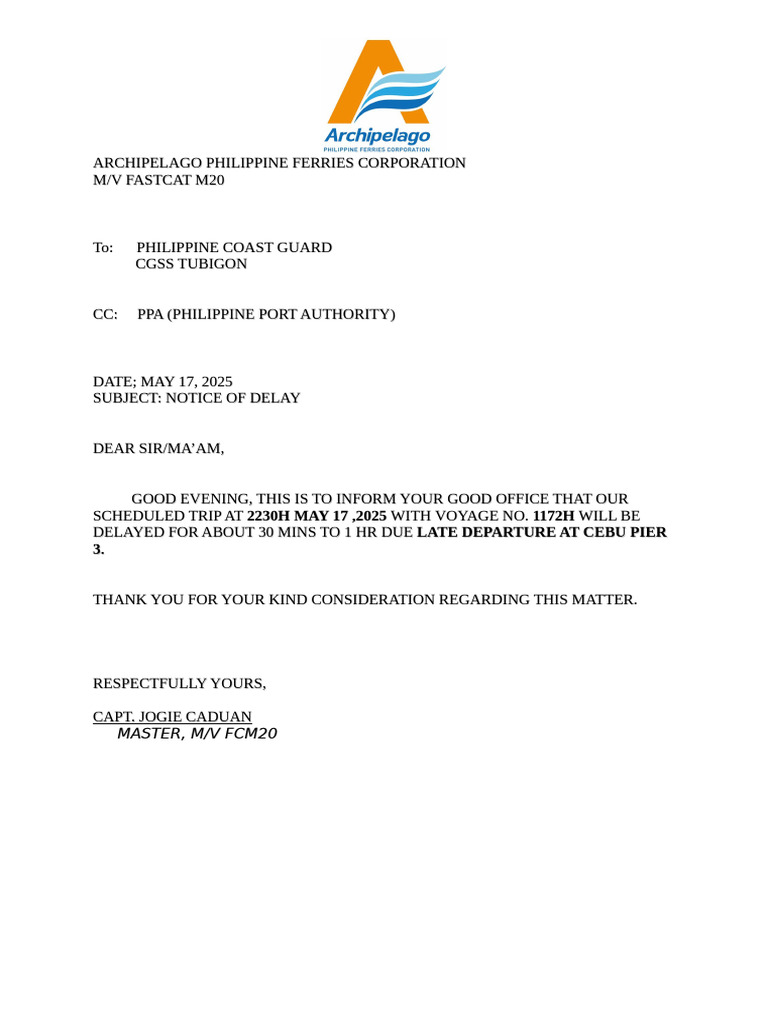 Notice of Delay Tub | PDF