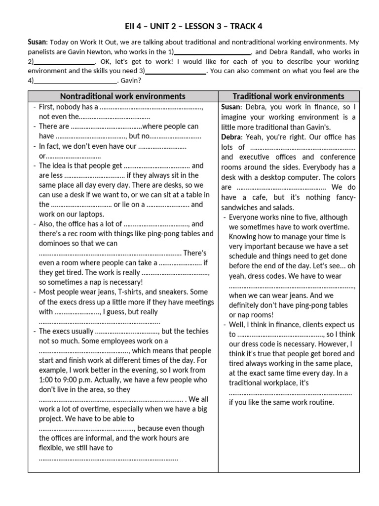Traditional vs. Nontraditional Workspaces | PDF