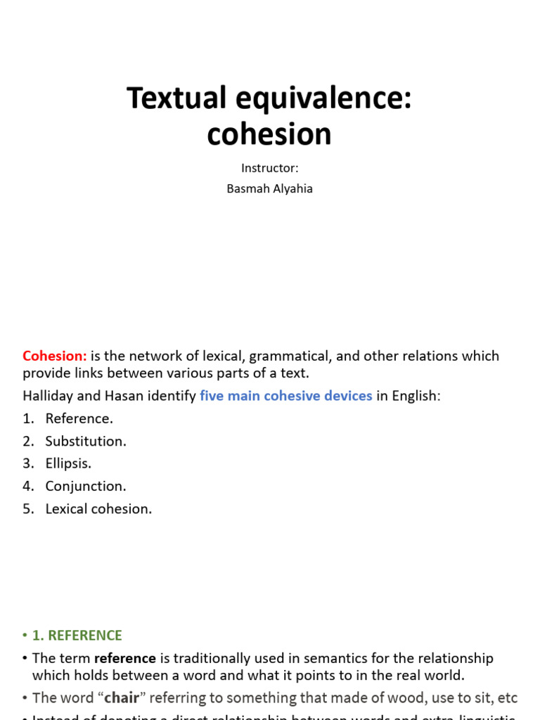 Understanding Textual Cohesion | PDF | English Language | Information