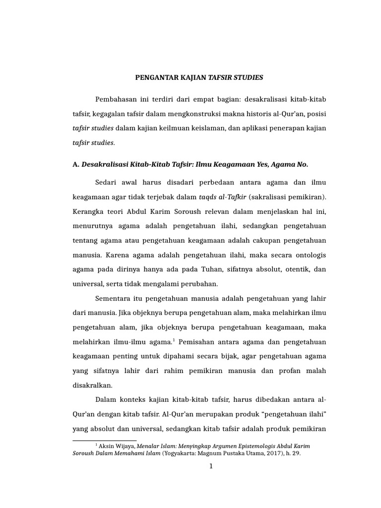 Pengantar Kajian Tafsir Studies | PDF