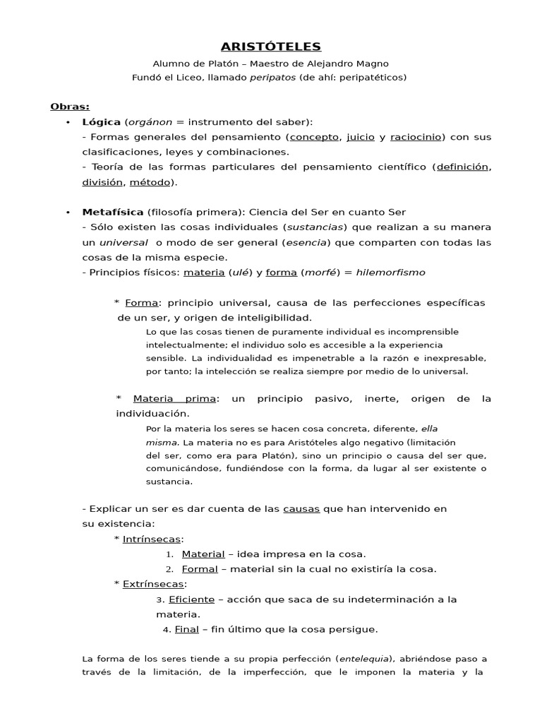 Aristóteles | PDF | Aristóteles | Existencia