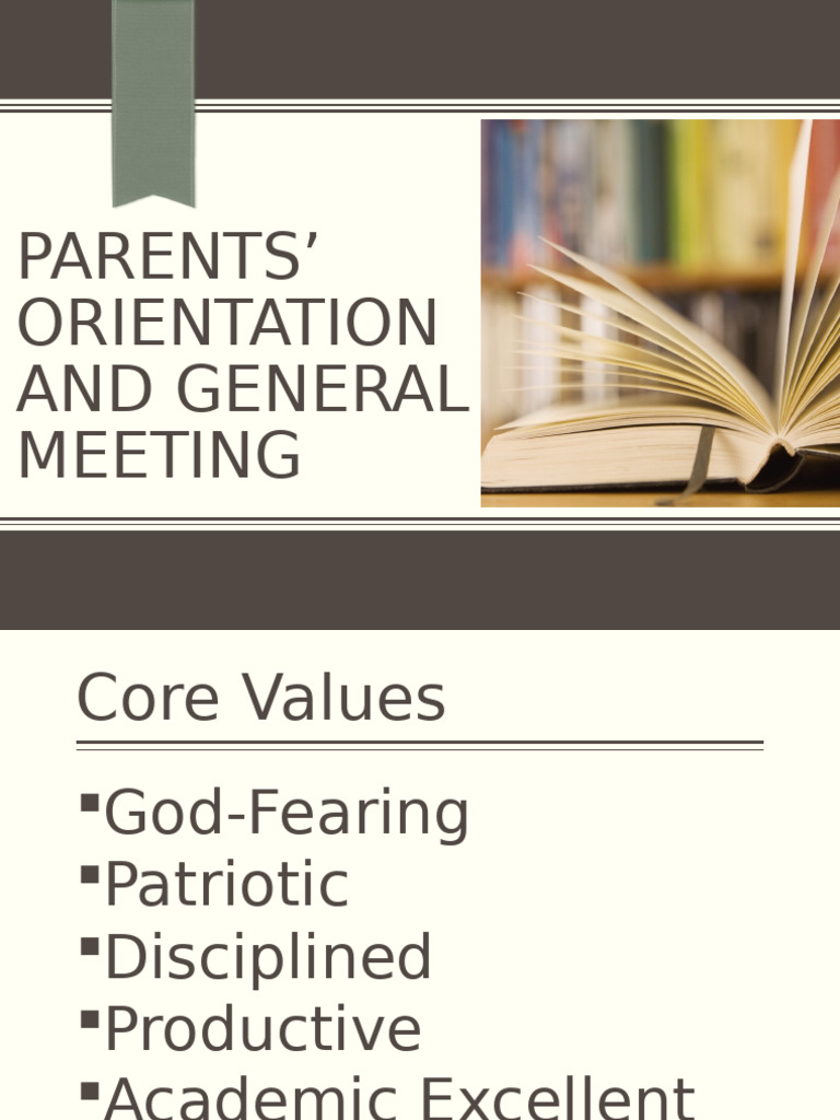 Parents' Orientation at Kalilangan Academy | PDF