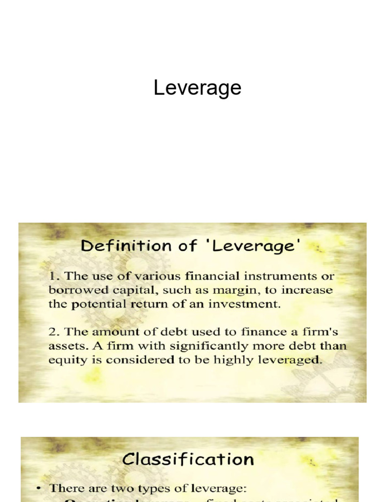 Presentation of Leverage | PDF