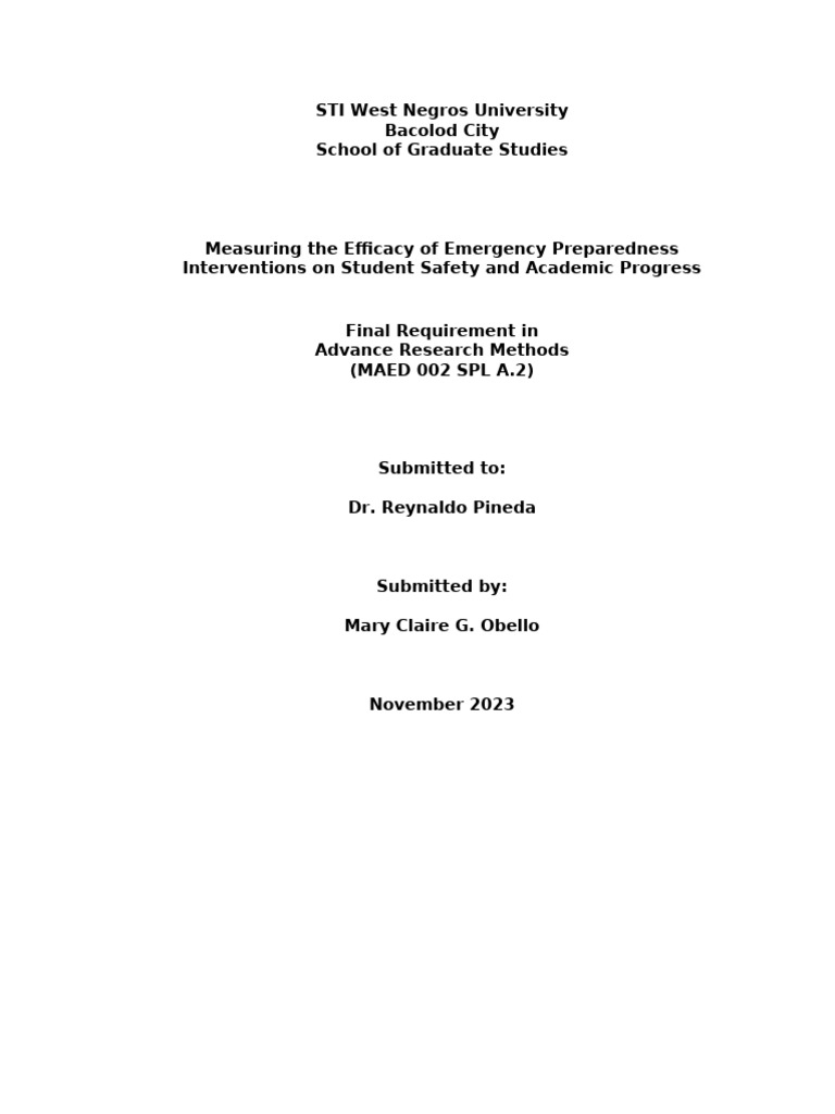 Final Requirement in Maed 002 | PDF | Quantitative Research | Methodology