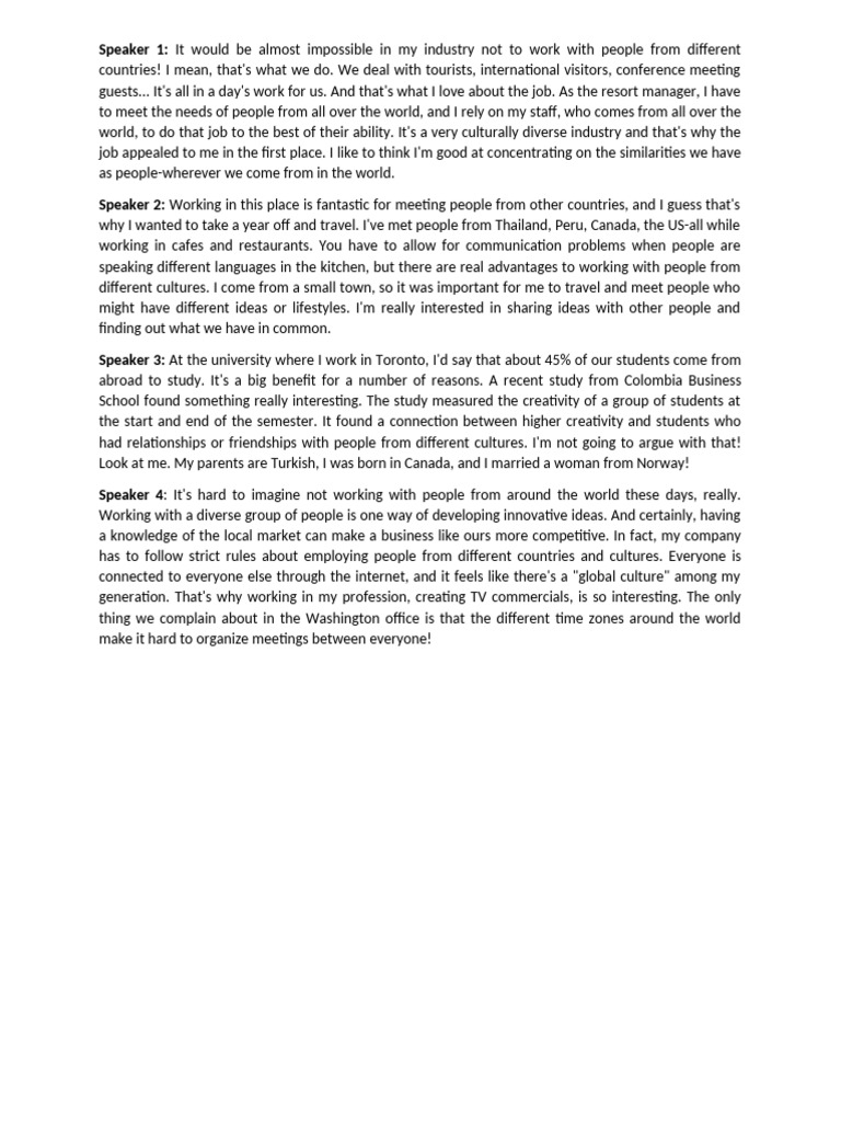 Unit 3 - Lesson 3 - Listening - Script | PDF | Creativity | Human ...