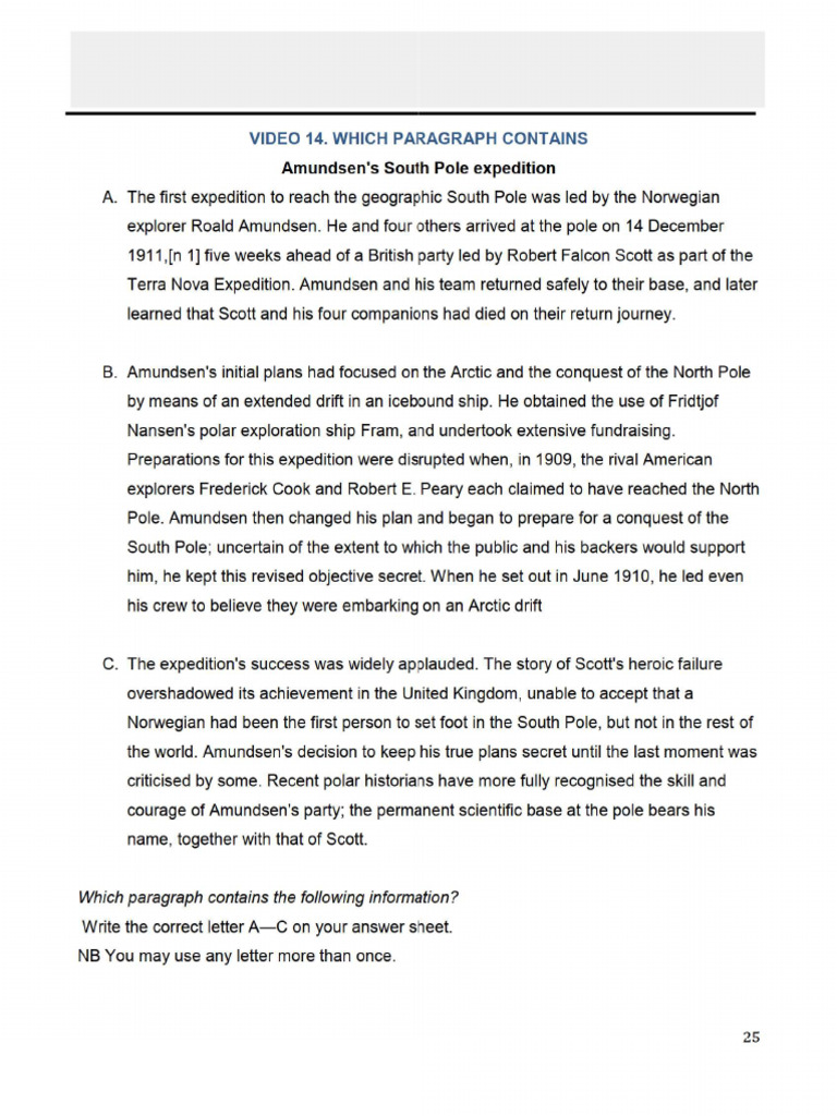 Which Paragraph Contains - Reading (Lesson) | PDF