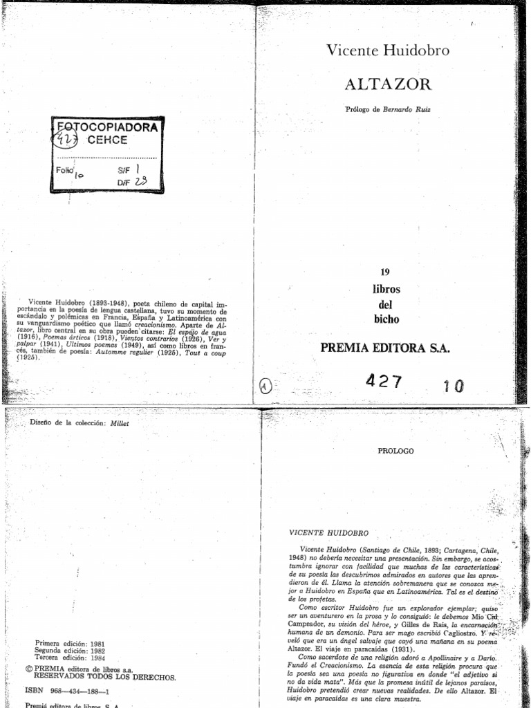 Huidobro, Vicente - Altazor | PDF