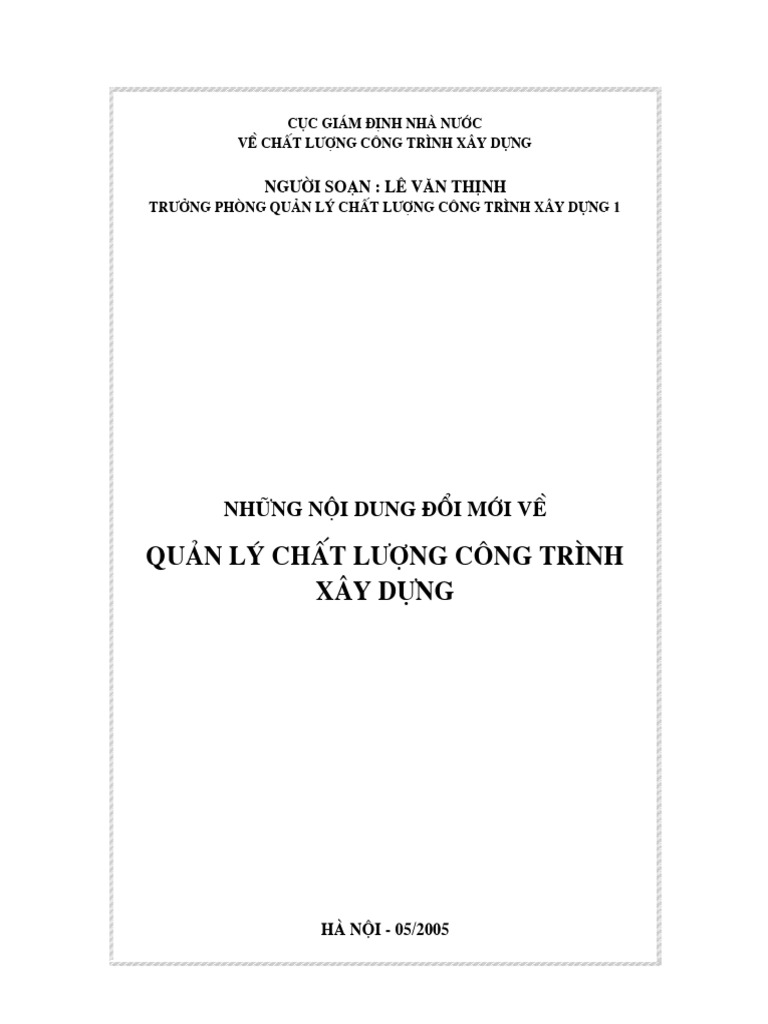 LVThinh Quan Ly Chat Luong XD | PDF