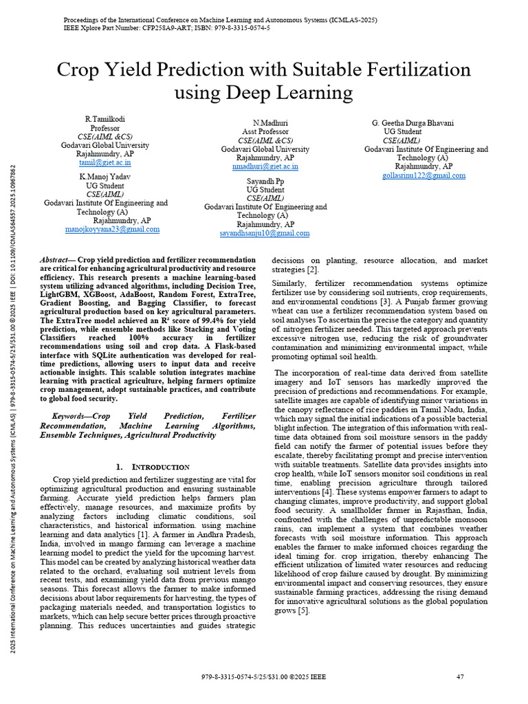 3 - Crop Yield Prediction With Suitable Fertilization Using Deep ...