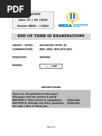 Senior Four Physics Exam Questions | PDF | Force | Kinetic Energy