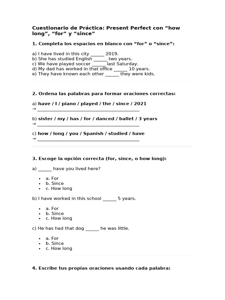 Cuestionario de Práctica Ingles | PDF