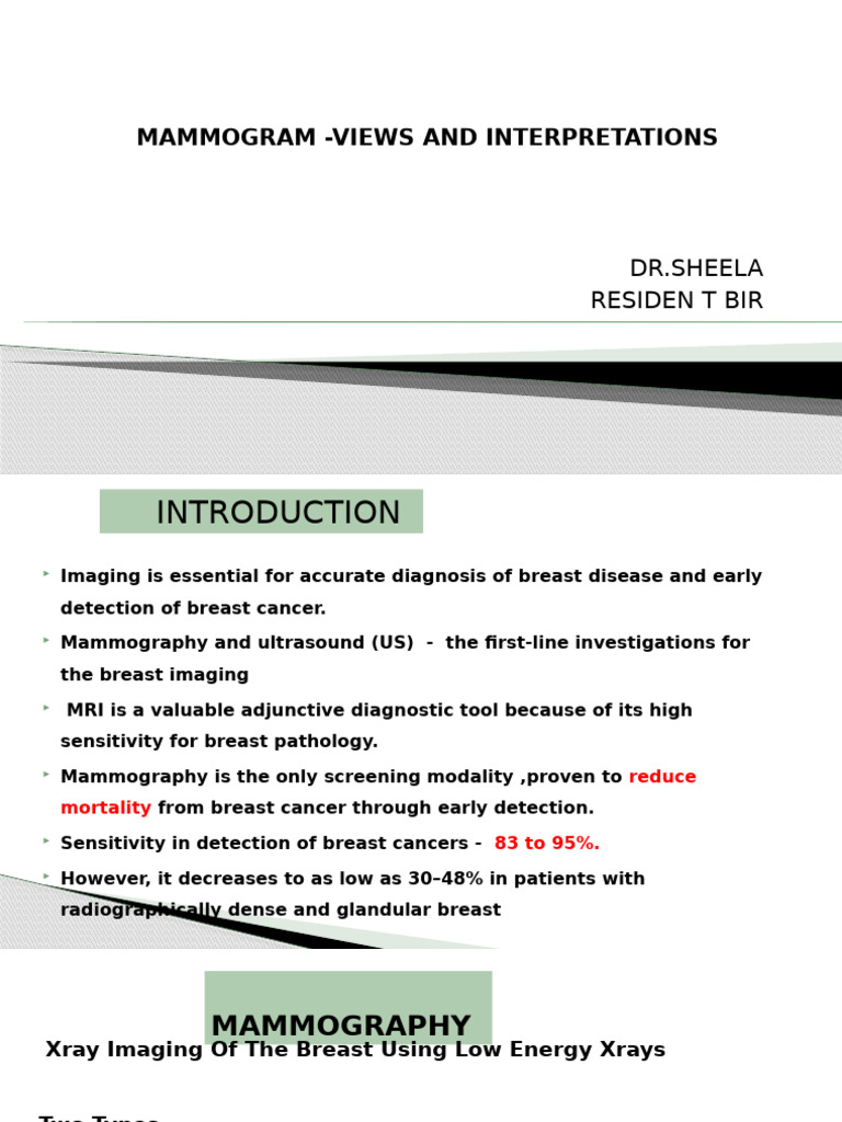 Basics of Mammogram | PDF | Mammography | Medical Imaging