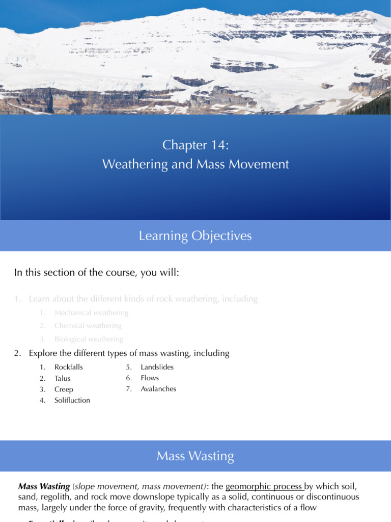 Chapt - 14 Weathering & Mass Movement W2024 Part 2 | PDF | Landslide ...