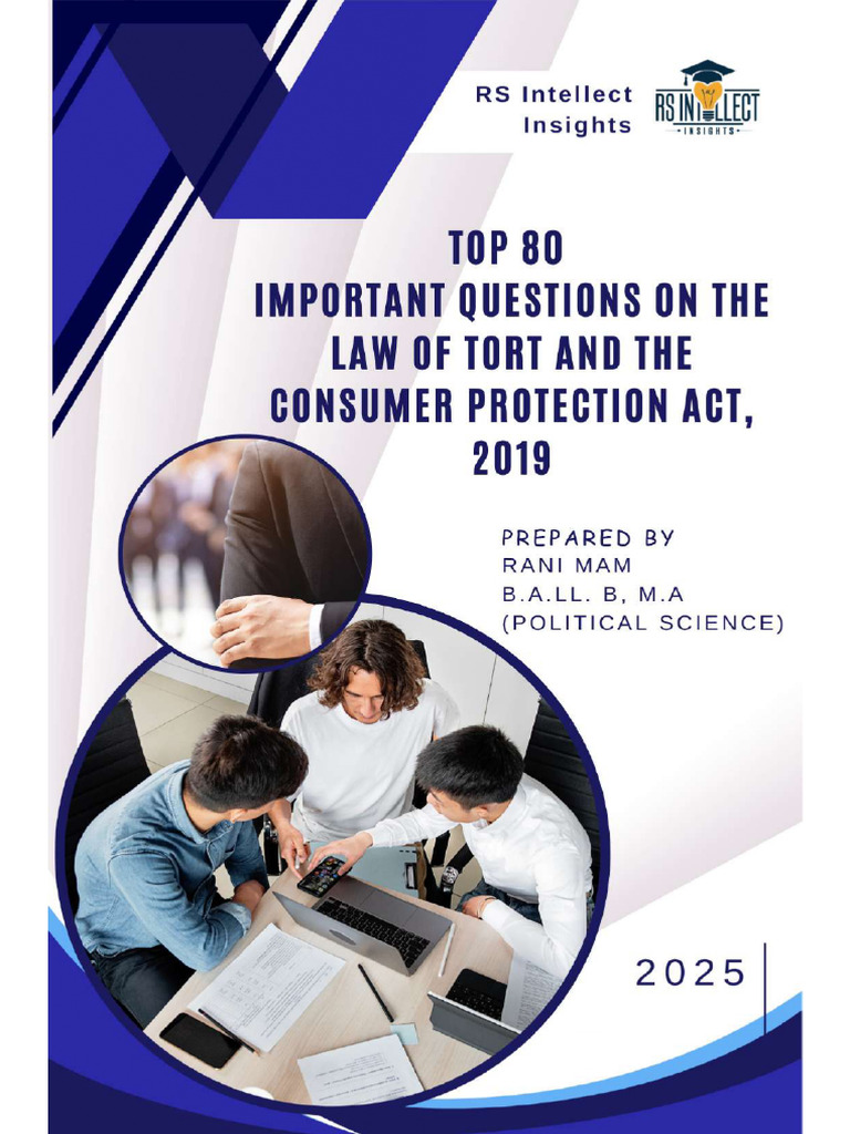 ? Top 80 Important Questions On The Law of Torts and The Consumer ...